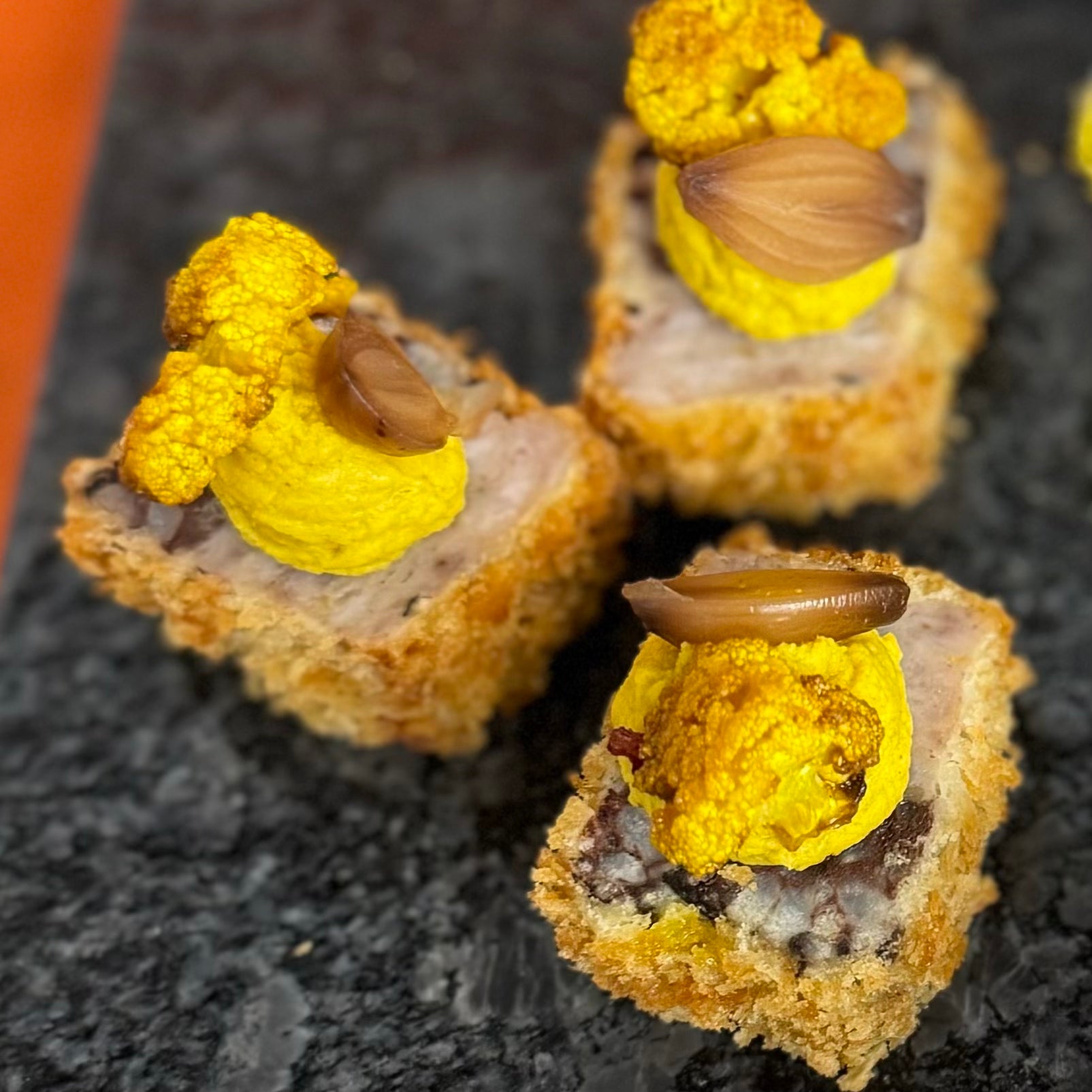 Pork and black pudding terrine with piccalilli vegetables – Canape Box